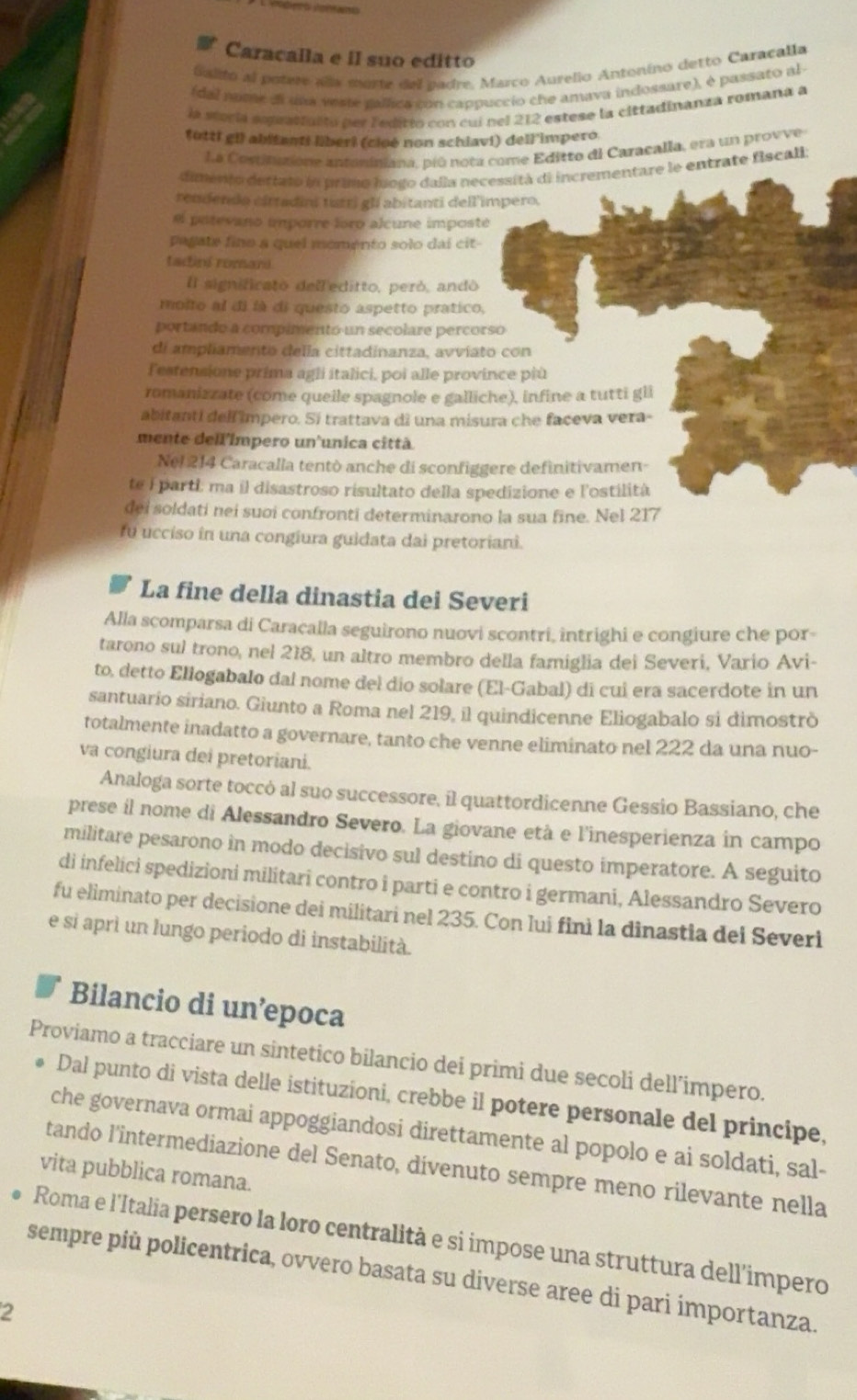Risolto:Caracalla e il suo editto falito al potere alís morte del padre ...