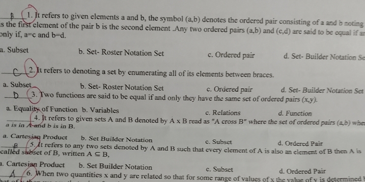 Solved: It refers to given elements a and b, the symbol (a,b) denotes ...