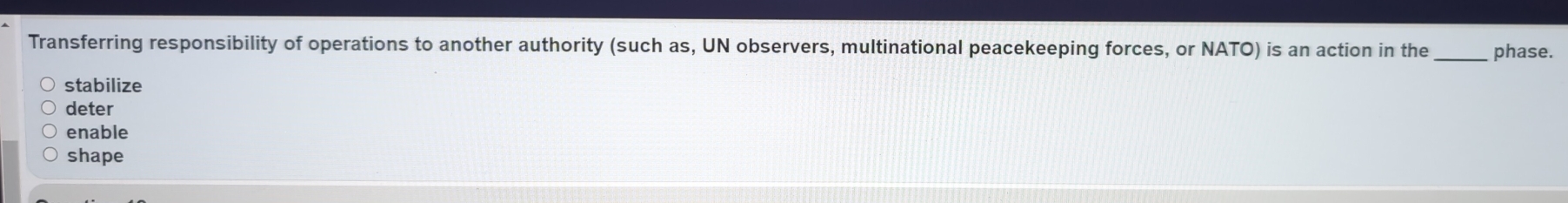Solved: Transferring responsibility of operations to another authority ...