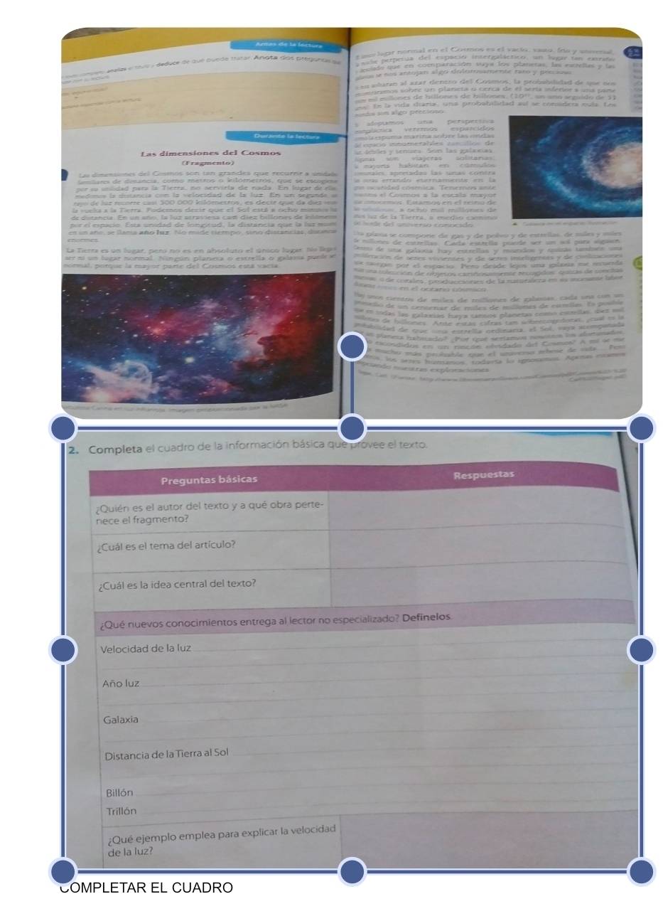 Resuelto:armes de la féctur e sur logar normal en el Cemos es el vacío ...