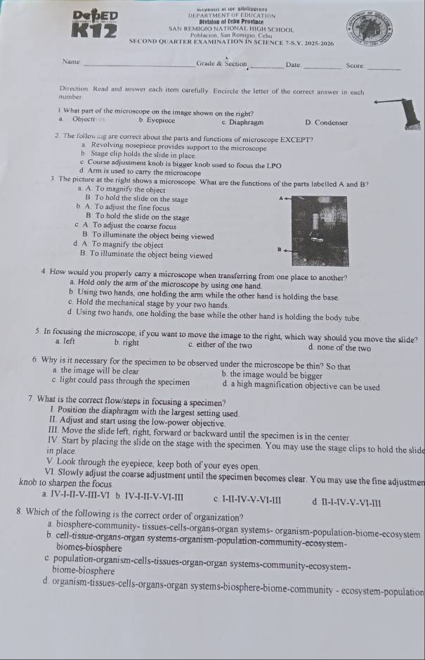 Solved: DePED department of education Rrpuent of 1or säilippines ...