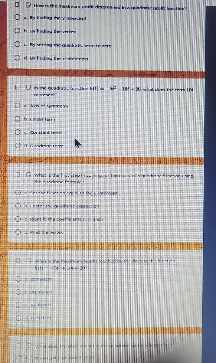 Solved: How is the maximum profit determined in a quadratic profit ...