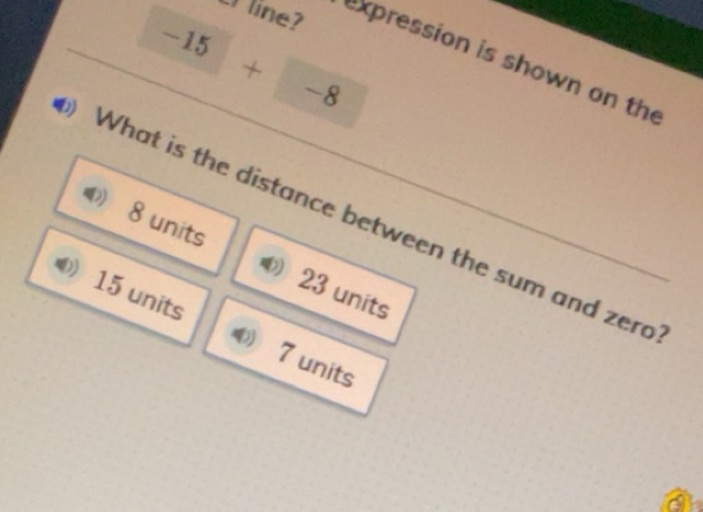 Solved: -15+-8 line? expression is shown on the What is the distance ...