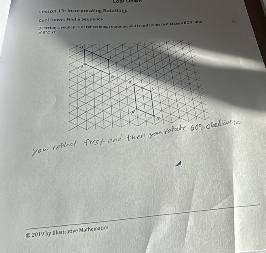 Solved: Cool Down Lesson 13: Incorporating Rotations Cool Down: Find a ...