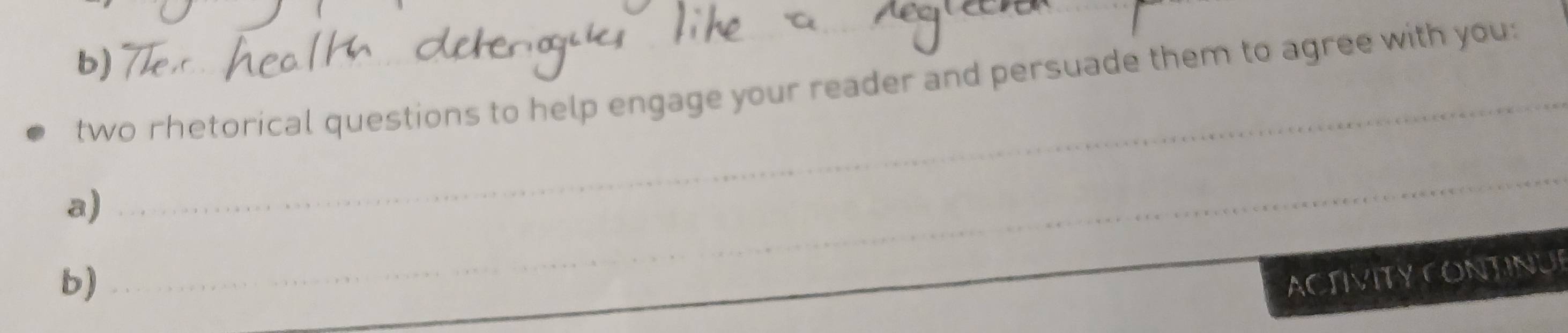 Solved: two rhetorical questions to help engage your reader and ...