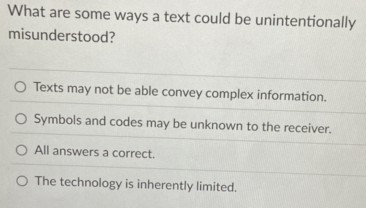 Solved: What are some ways a text could be unintentionally ...