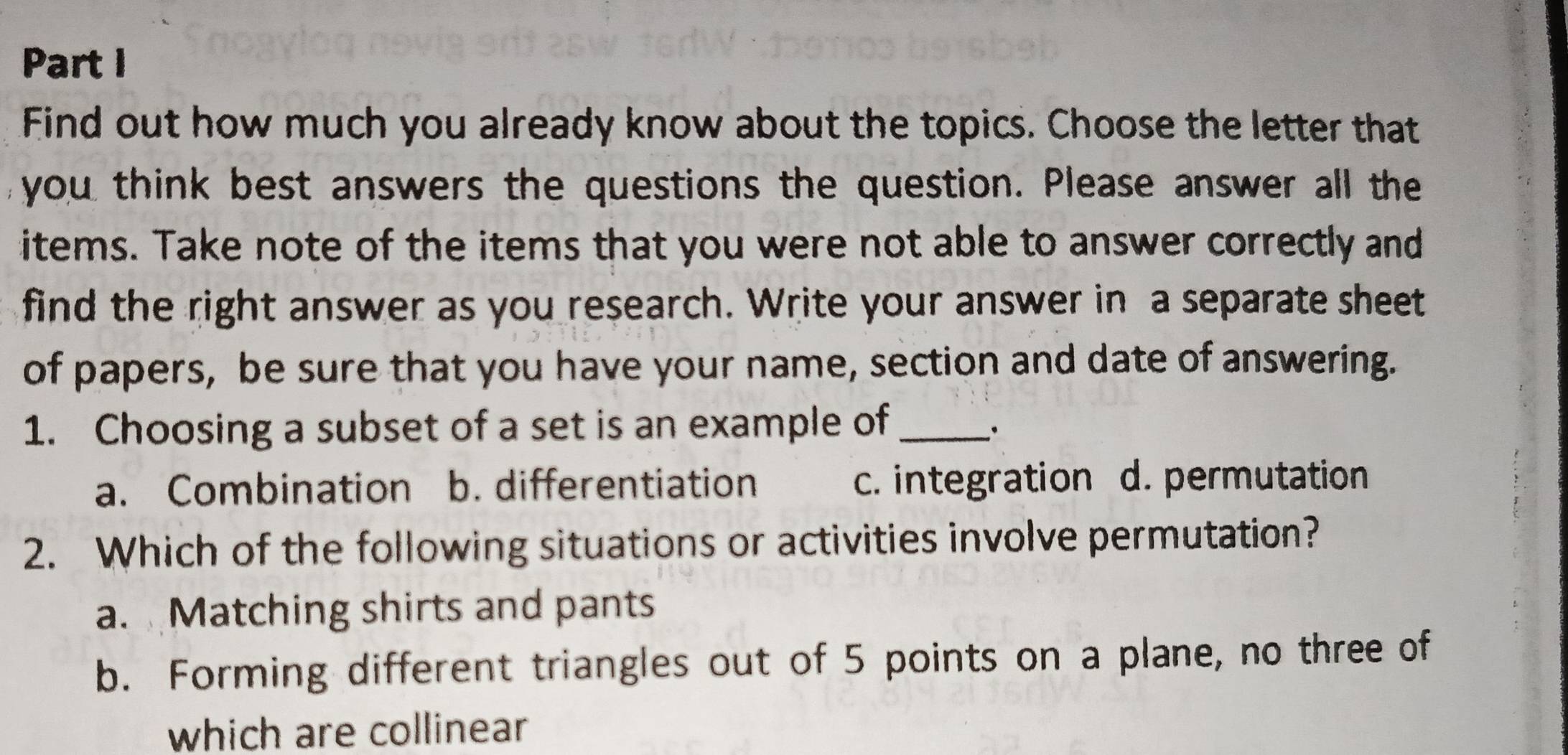 Solved: Find out how much you already know about the topics. Choose the ...