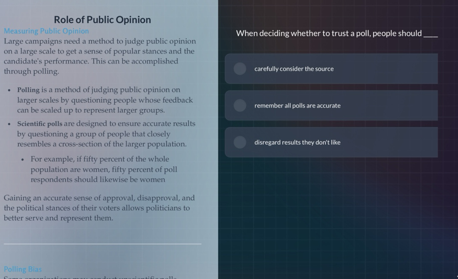 Solved: Role of Public Opinion Measuring Public Opinion When deciding ...