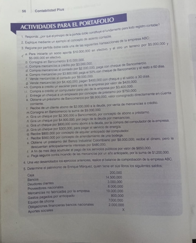 Resuelto:Contabilidad Plus ACTIVIDADES PARA EL PORTAFOLIO 1. Responda ...