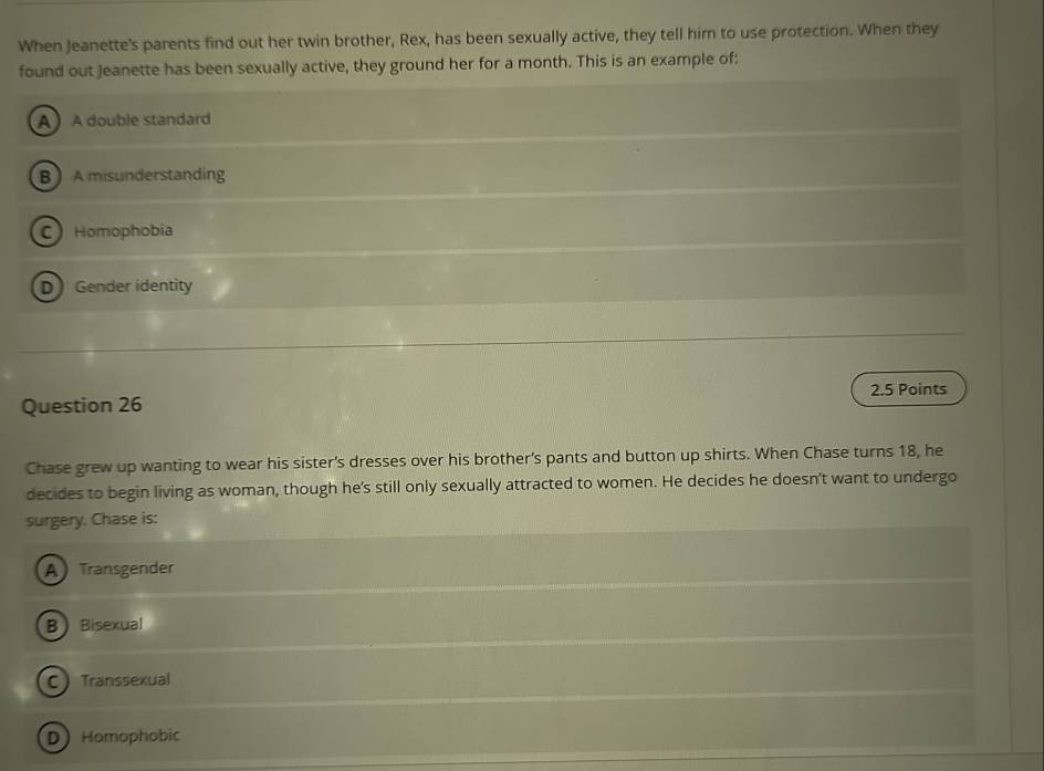 Solved: When Jeanette's parents find out her twin brother, Rex, has ...