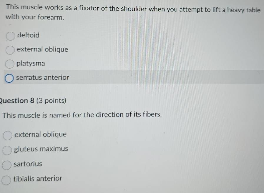 Solved: This muscle works as a fixator of the shoulder when you attempt ...