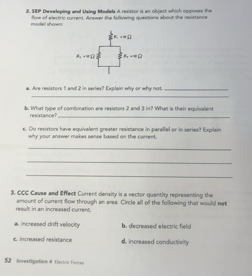 Gelöst:SEP Developing and Using Models A resistor is an object which ...