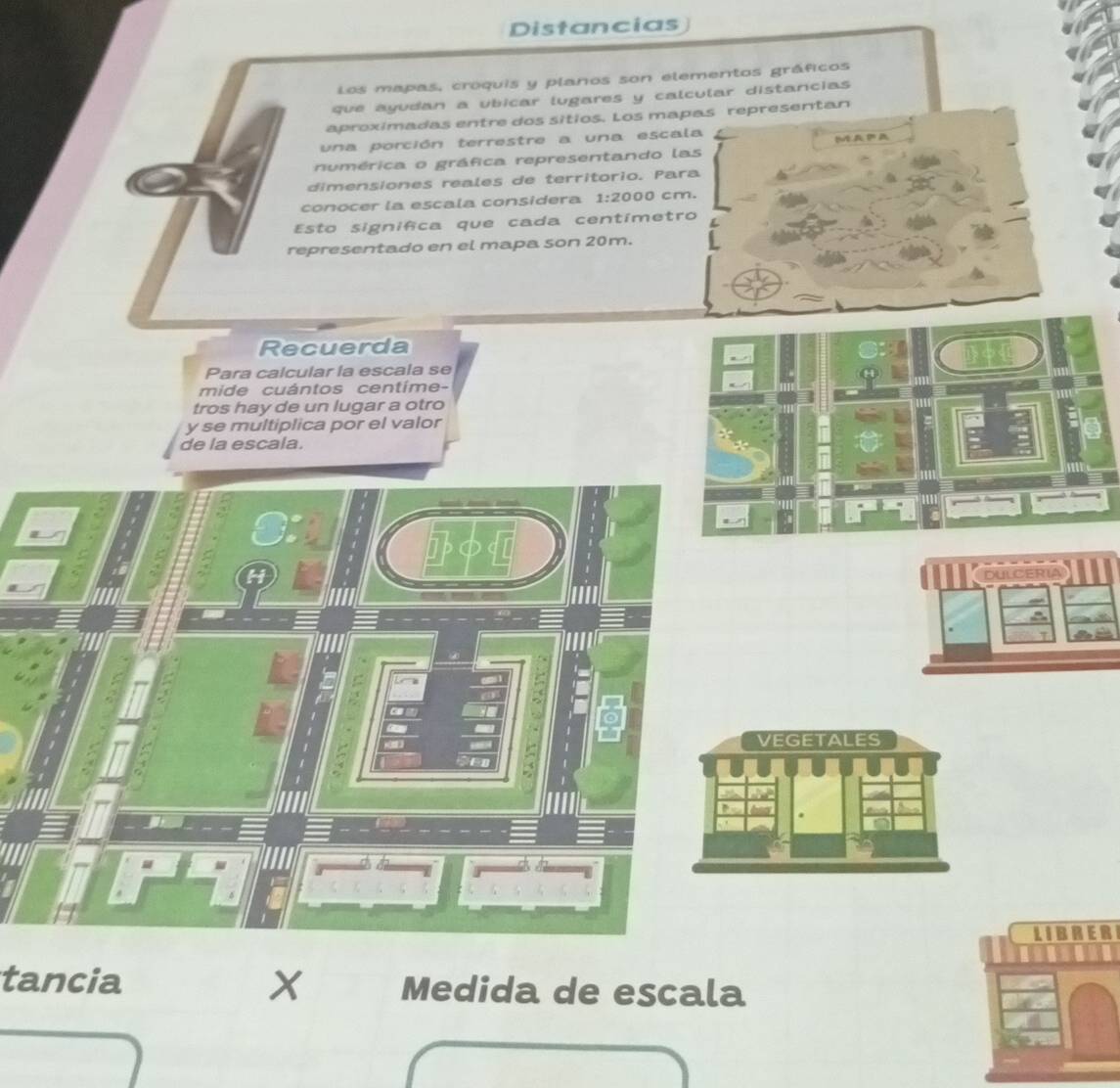 Resuelto:Distancias Los mapas, croquis y planos son elementos gráficos ...