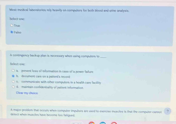 Solved: Most medical laboratories rely heavily on computers for both ...