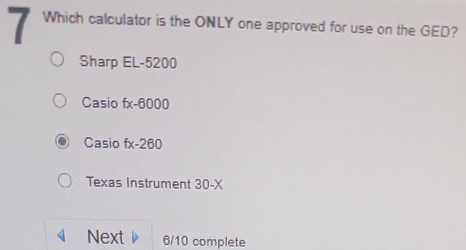 Solved: Which calculator is the ONLY one approved for use on the GED ...