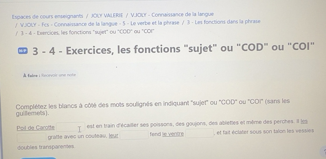 Résolu :Espaces de cours enseignants / JOLY VALERIE / VJOLY ...