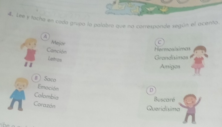 Resuelto:Lee y tacha en cada grupo la palabra que no corresponde según ...