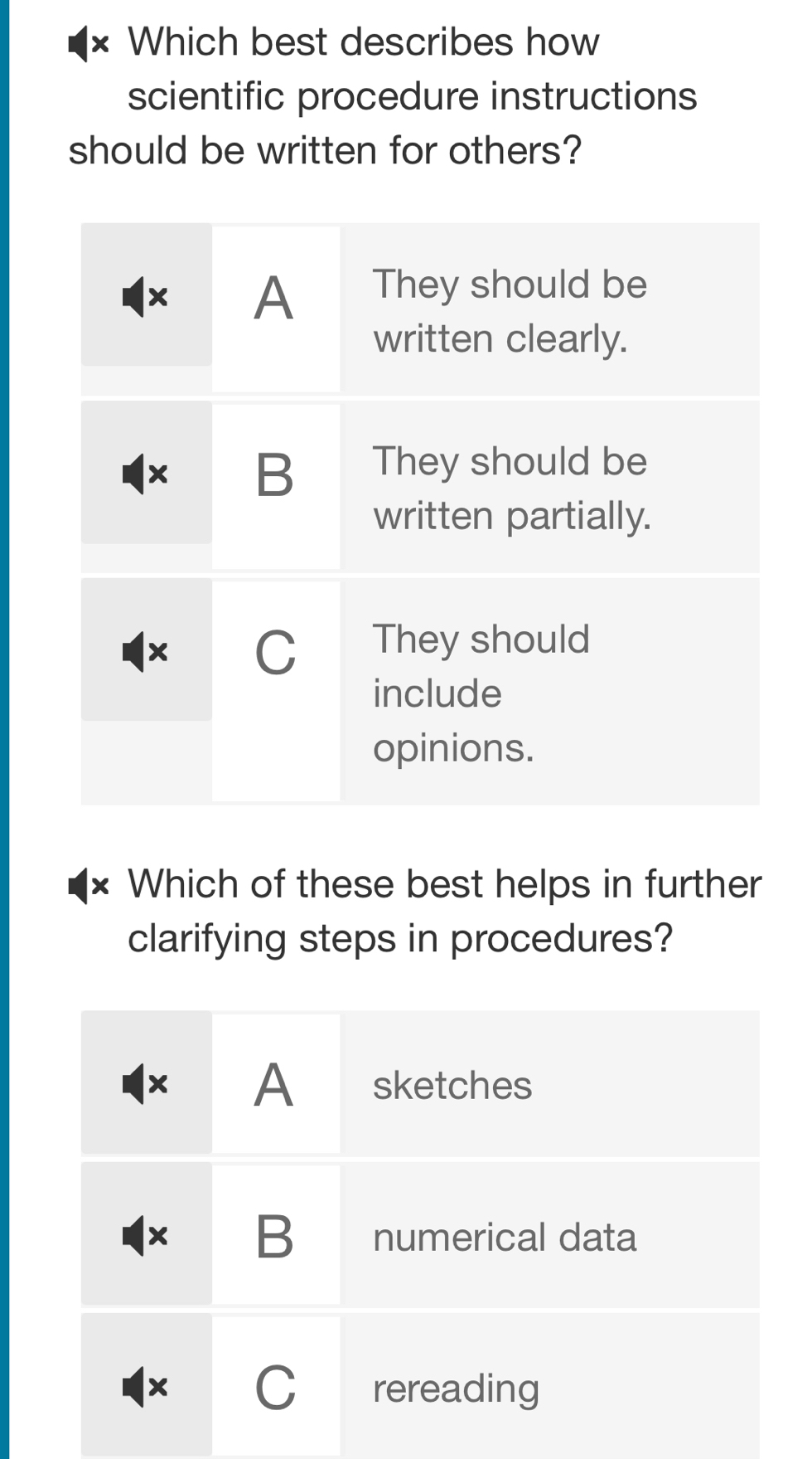 Solved: Which best describes how scientific procedure instructions ...