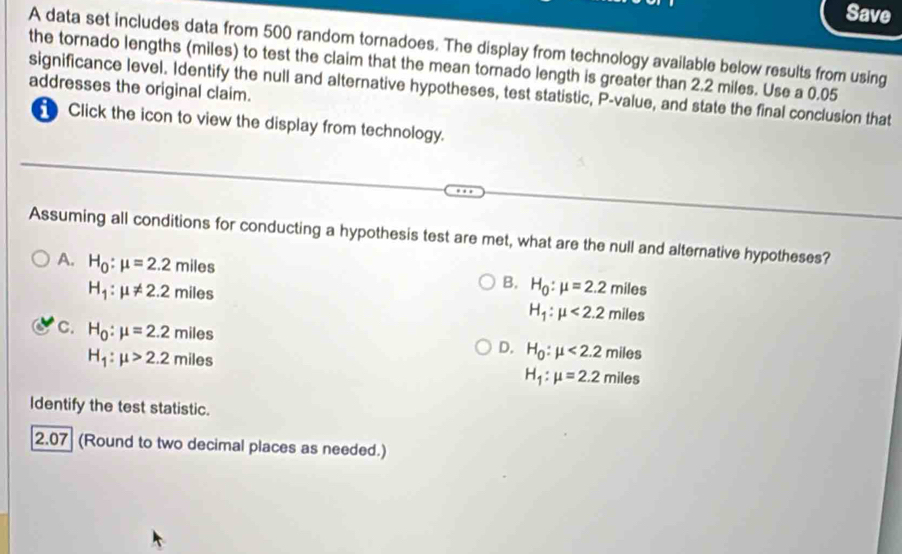 Solved: Save A data set includes data from 500 random tornadoes. The ...