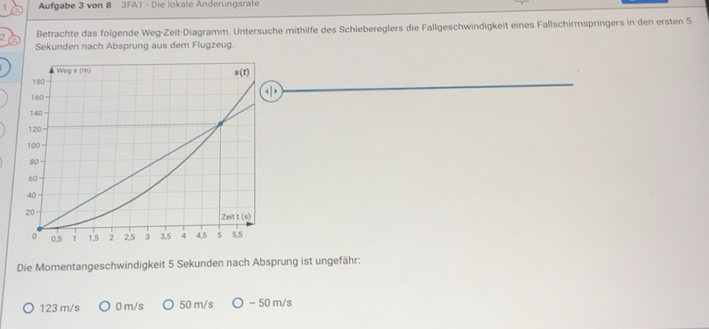 Gelöst:Aufgabe 3 von 8 3FA1 - Die lokale Anderungsrate 2 Betrachte das ...