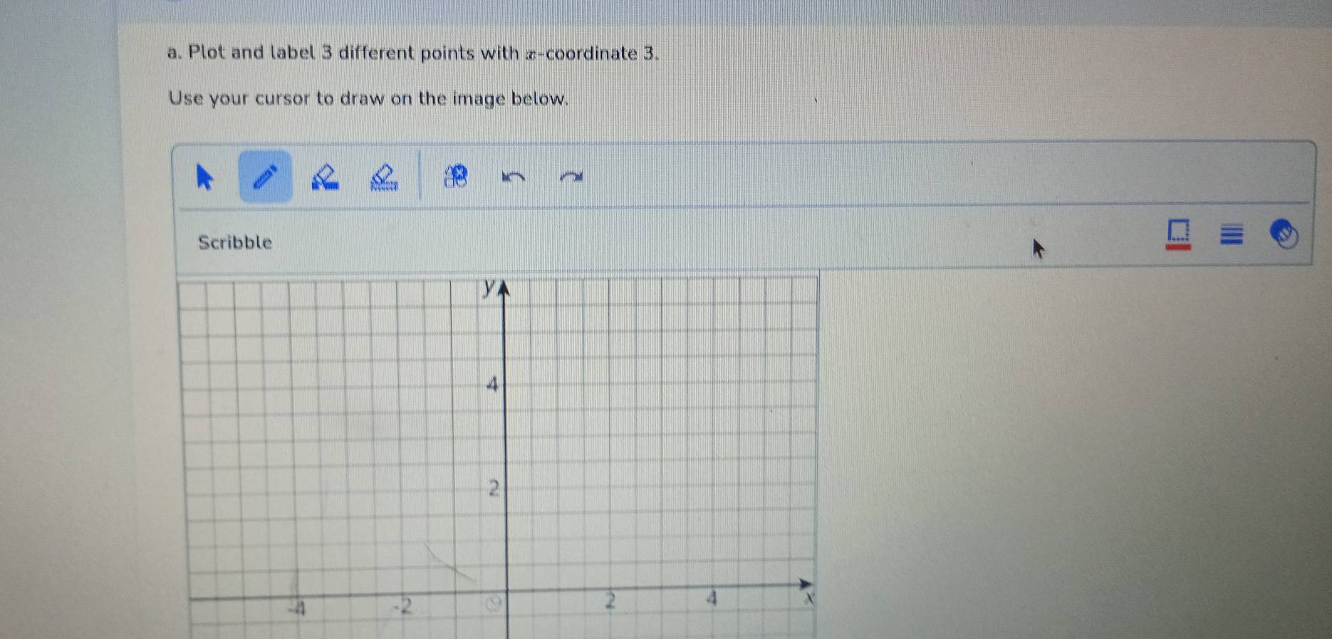 Solved: Plot and label 3 different points with x-coordinate 3. Use your ...
