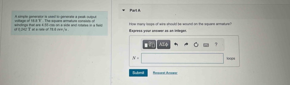 Solved: A simple generator is used to generate a peak output voltage of ...