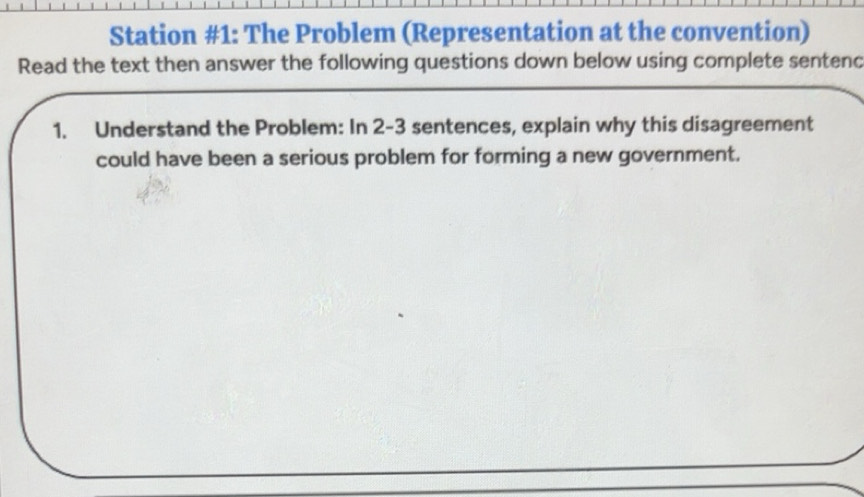 Gelöst:Station #1: The Problem (Representation at the convention) Read ...
