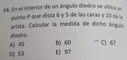 Resuelto:En el interior de un ángulo diedro se ubica un punto P que ...