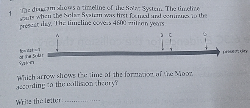 Gelöst:The diagram shows a timeline of the Solar System. The timeline ...