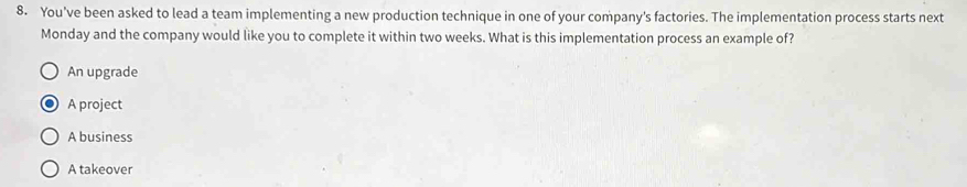 Solved: You've been asked to lead a team implementing a new production ...
