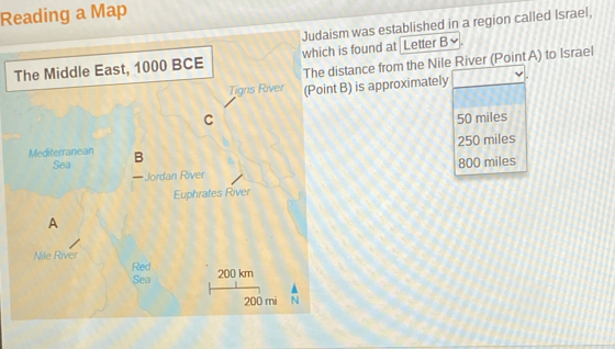 Solved: Reading a Map was established in a region called Israel, s ...