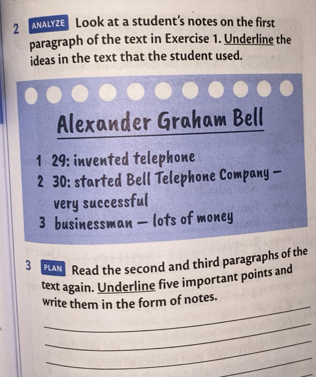Resuelto:ANALYZE Look at a student’s notes on the first paragraph of ...