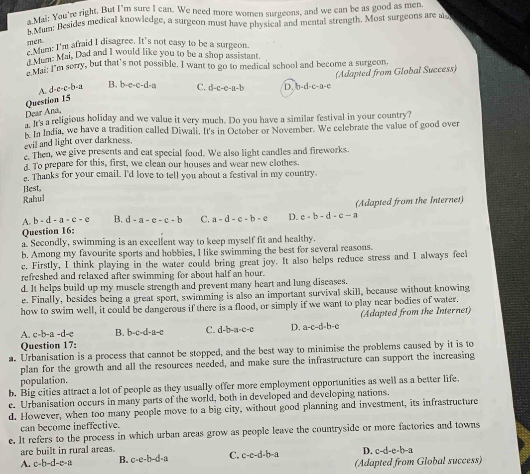Giải quyết:Mai: You’re right. But I’m sure I can. We need more women ...