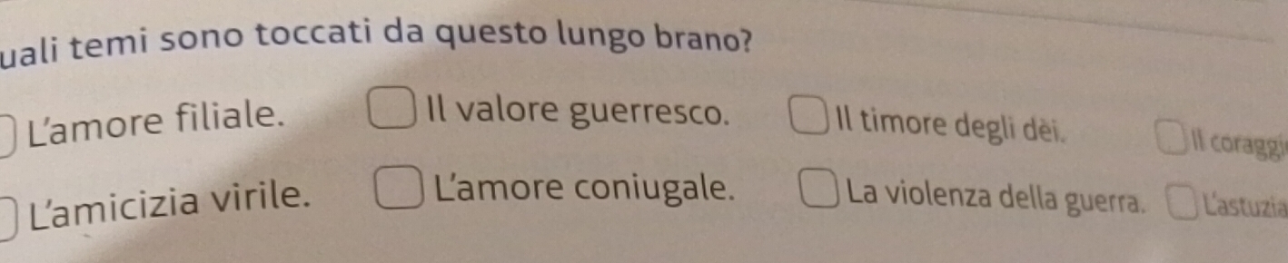 Risolto:uali temi sono toccati da questo lungo brano? Il valore ...