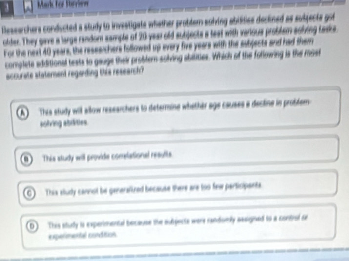 Solved: Mark for Revierw fesearchers conducted a study to investigate ...