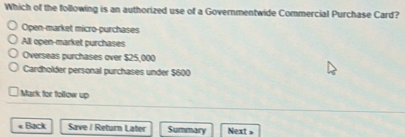 Solved: Which of the following is an authorized use of a Governmentwide ...