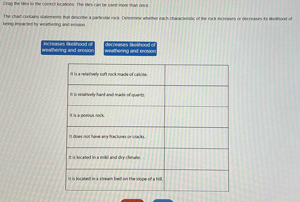 Solved: Drag the tiles to the correct locations. The tiles can be used ...