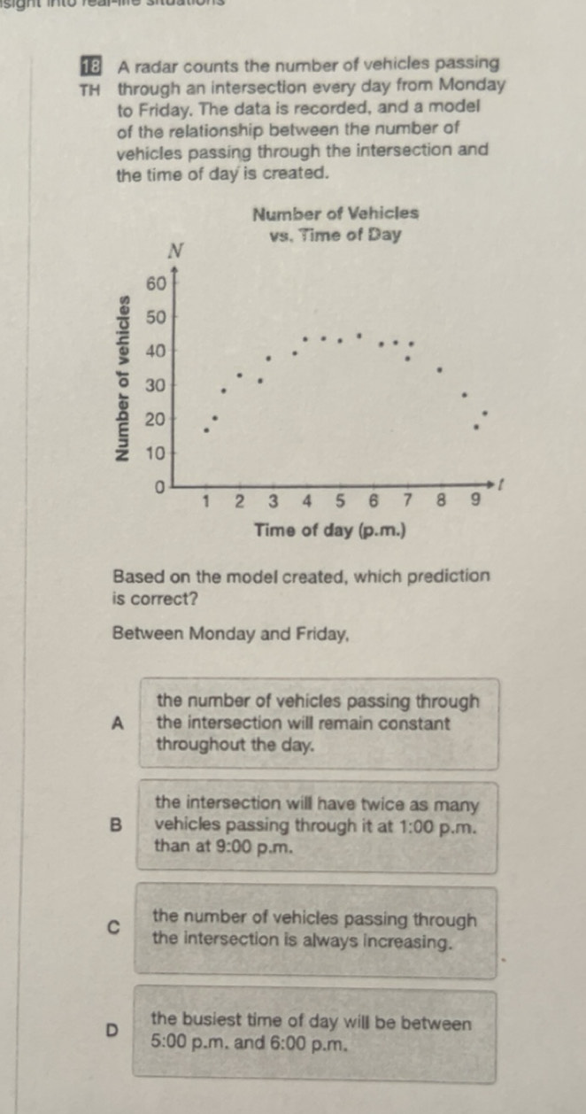 Solved: A radar counts the number of vehicles passing TH through an ...