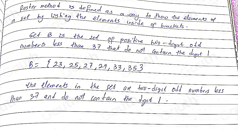 Solved: Write the set using the roster method. Set B is the set of ...
