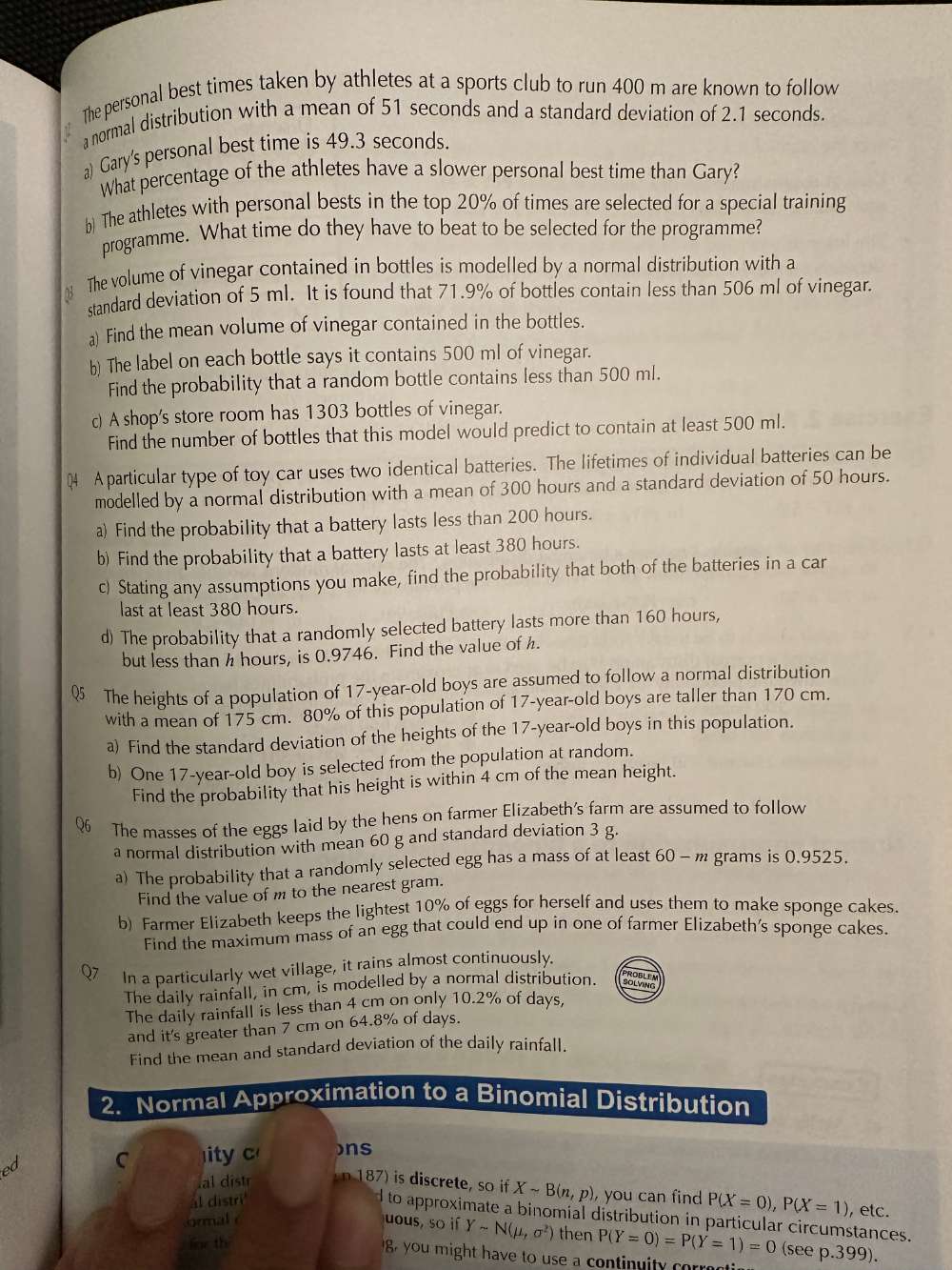 Solved: The personal best times taken by athletes at a sports club to ...