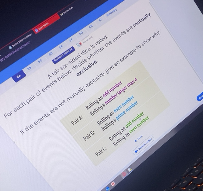 Solved: Summary Sparx Maths 60 Infinite Craf 5H 5G 5F not allowed f3 ...