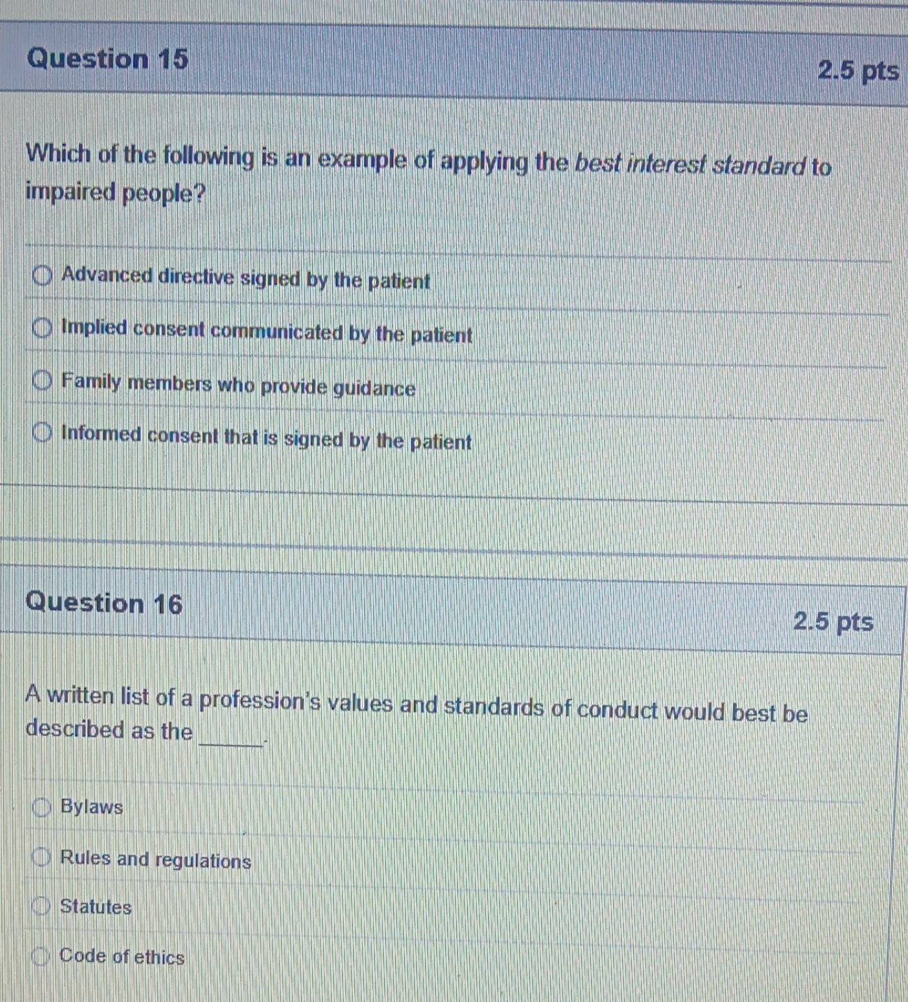 Solved: Which of the following is an example of applying the best ...