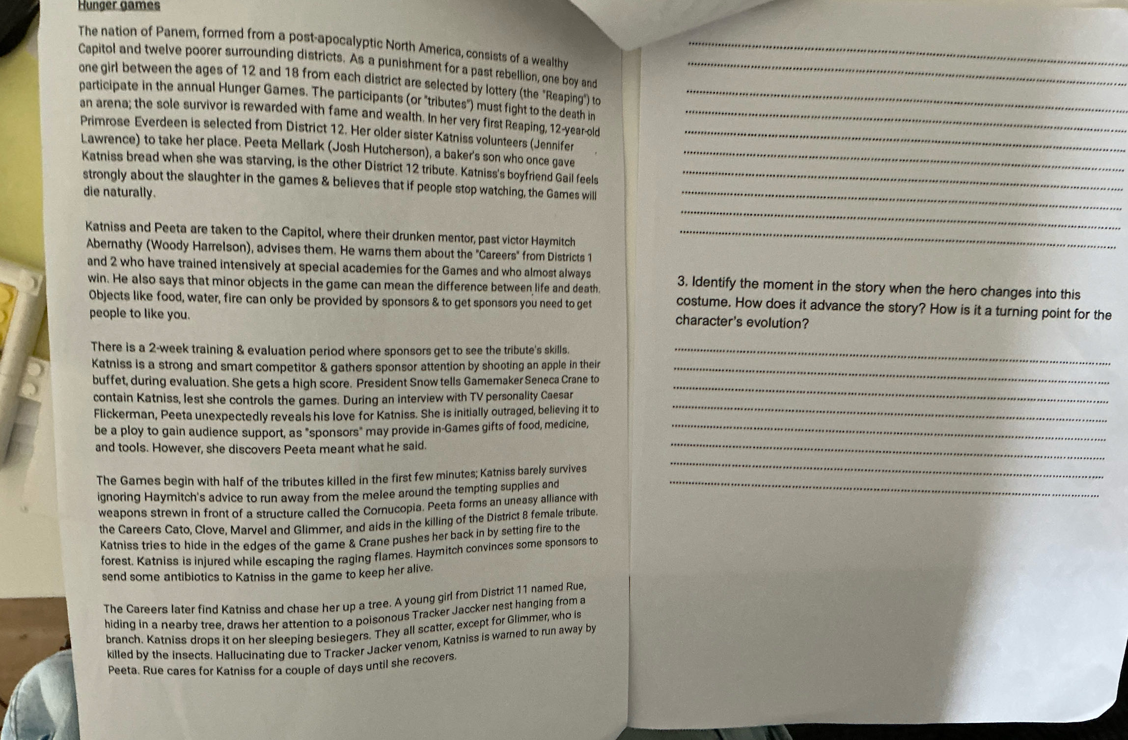 Résolu :Hunger games The nation of Panem, formed from a post ...