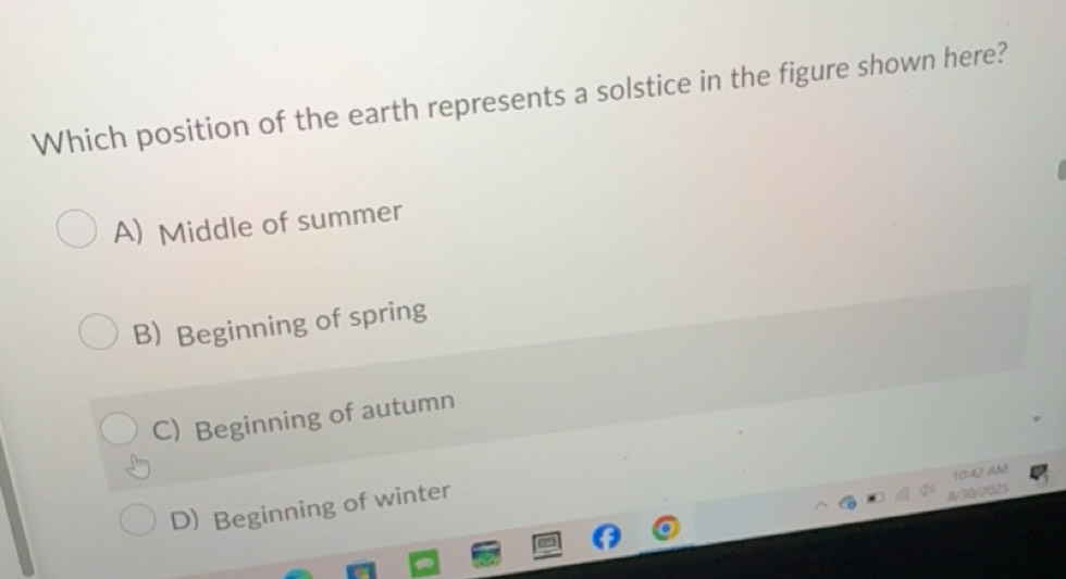 Solved: Which position of the earth represents a solstice in the figure ...