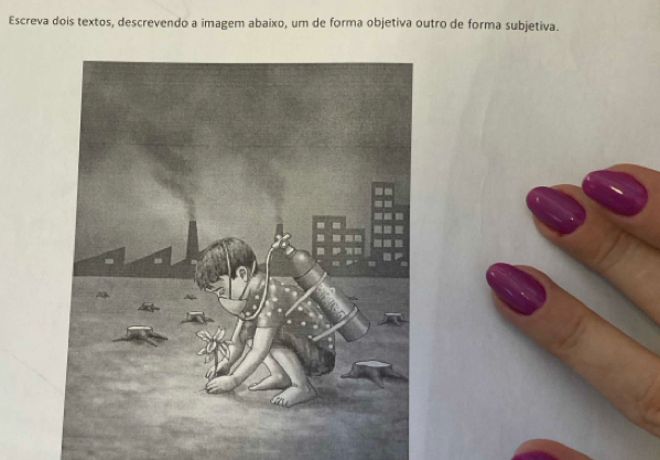 Resolvido:Escreva dois textos, descrevendo a imagem abaixo, um de forma ...