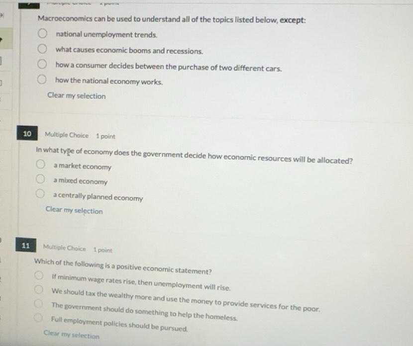 Solved: Macroeconomics can be used to understand all of the topics ...