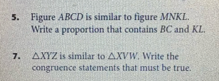 Gelöst:Figure ABCD is similar to figure MNKL. Write a proportion that ...