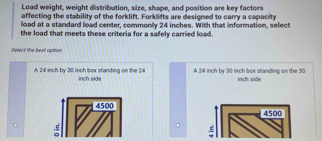 Solved: Load weight, weight distribution, size, shape, and position are ...
