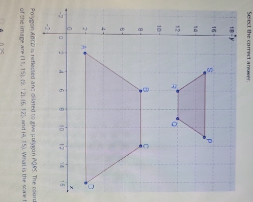Solved: Select the correct answer. Polygon ABCD is reflected and ...