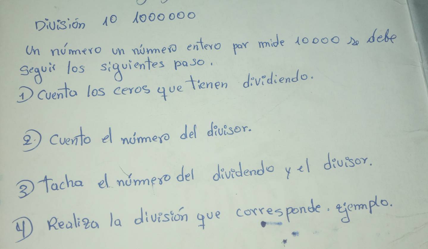 Resuelto:Division 10 1000000 Un numero on nonmero entero par mide 10000 ...